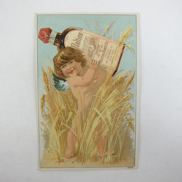 Other | Victorian Trade Card Maltine Quack Medicine Bottle Held By ...